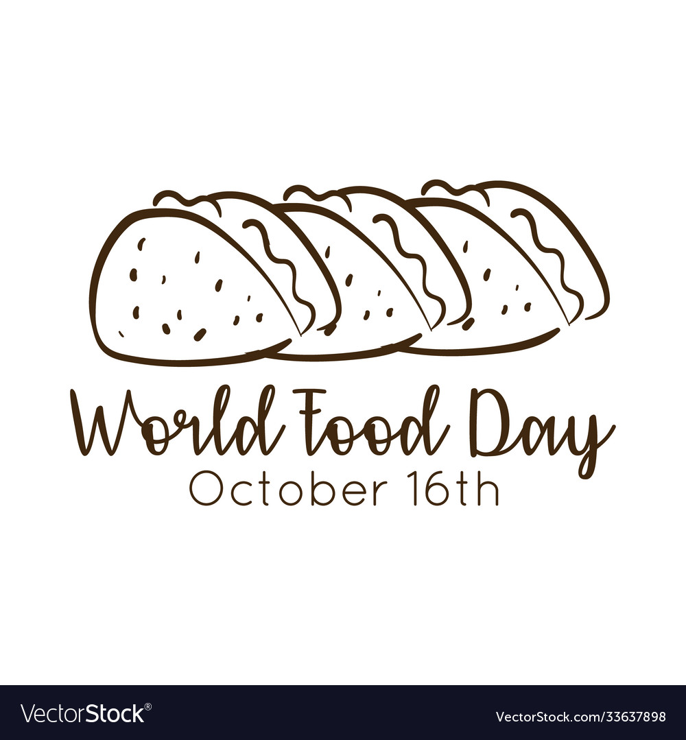 World Food Day Celebration Lettering With Tacos Vector Image world-food-day-celebration-lettering-with-tacos-vector-image