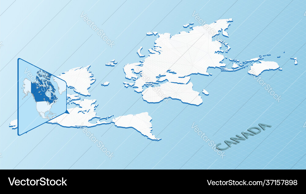 World map in isometric style with detailed map Vector Image