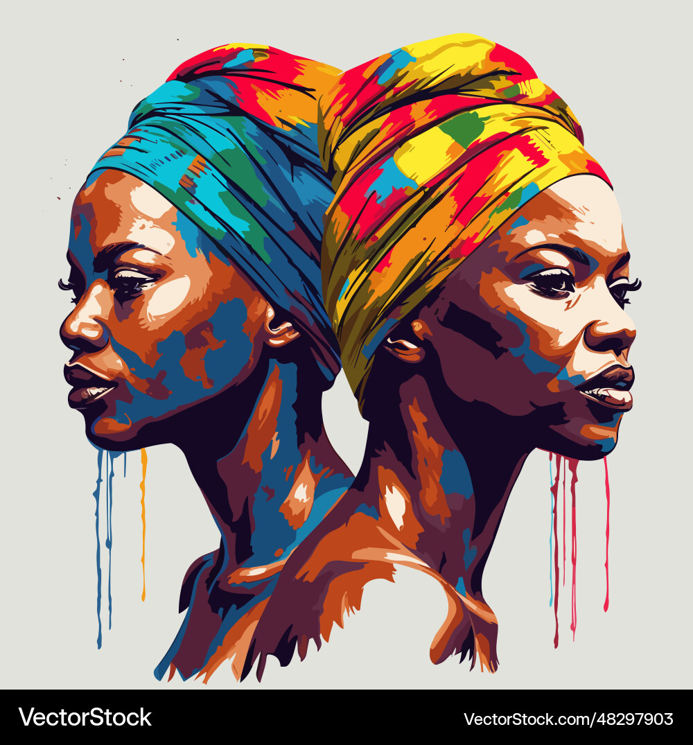 African women portrait Royalty Free Vector Image