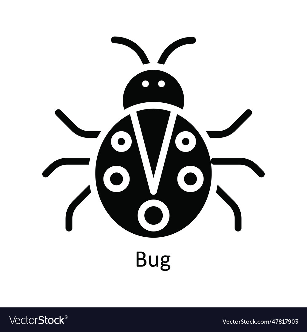 Bug solid icon design nature Royalty Free Vector Image