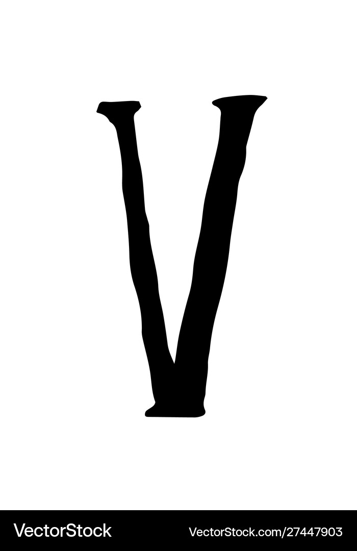 Bumpy elongated font capital letter uneven Vector Image