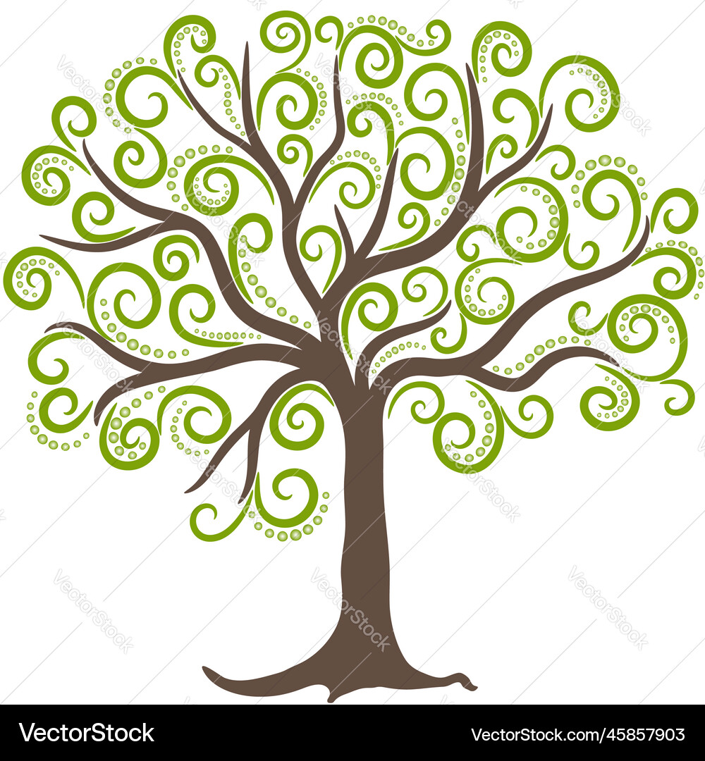 Elegant frame with stylized tree polka dots Vector Image
