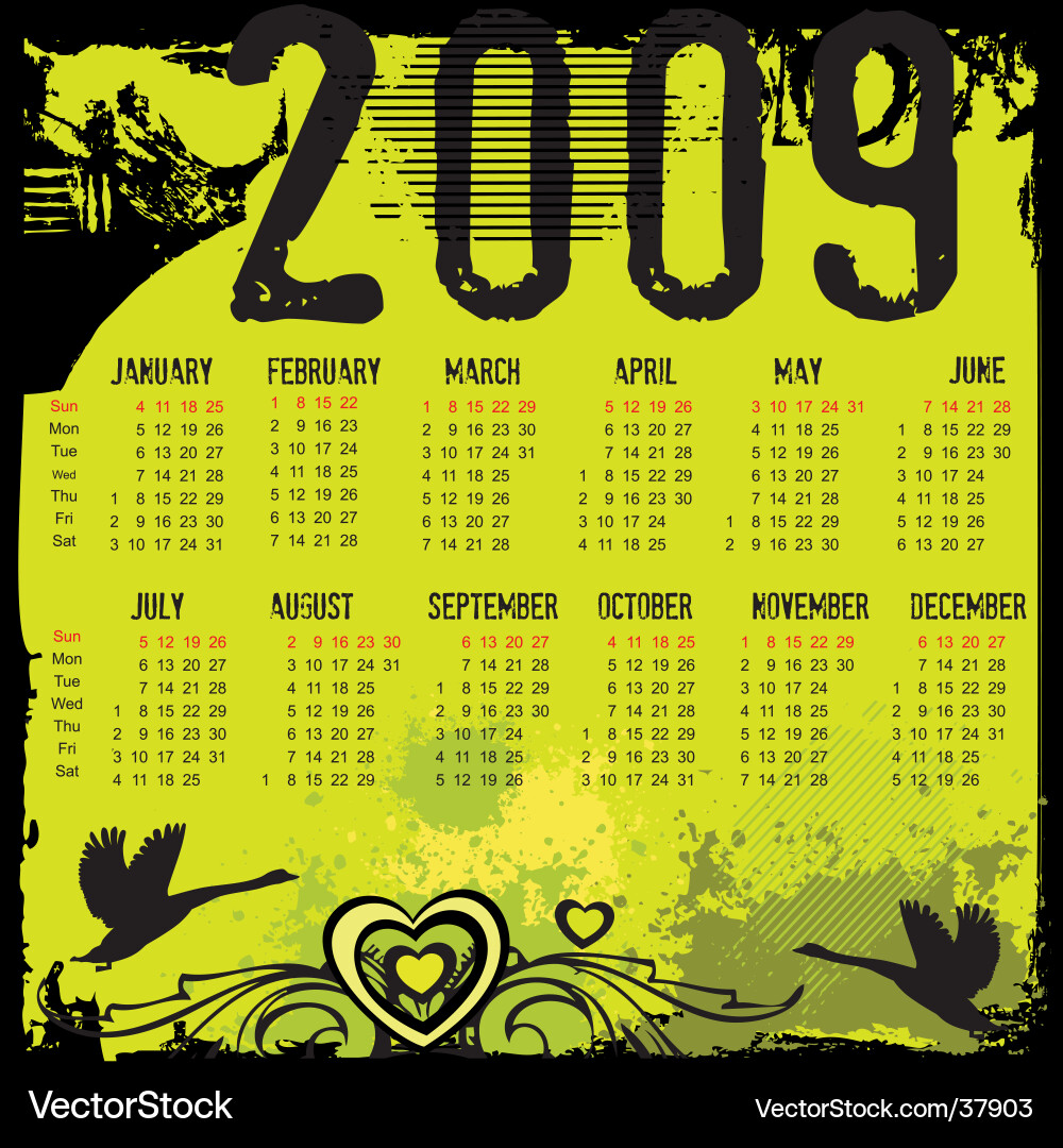Grunge calendar Royalty Free Vector Image - VectorStock