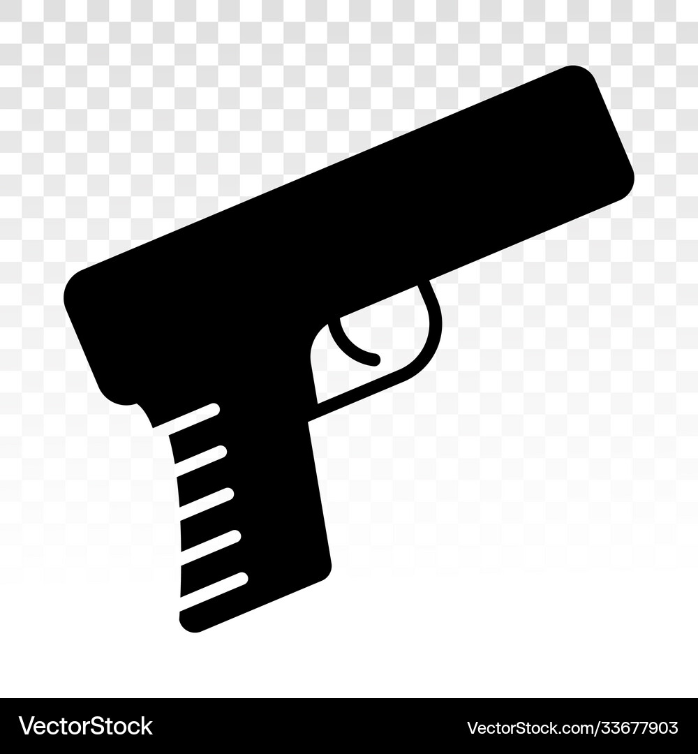 Handheld revolver gun pistol flat icon Royalty Free Vector
