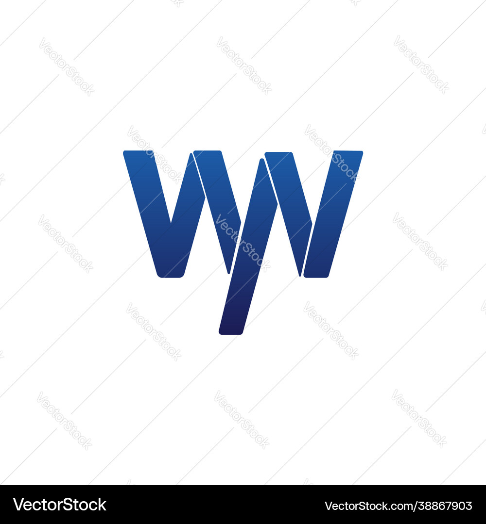 Initials alphabet letter wyw vyv icon shape logo Vector Image