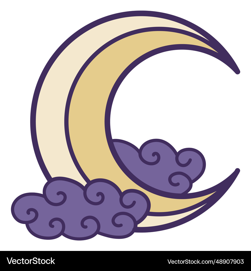 Magic crescent moon icon Royalty Free Vector Image