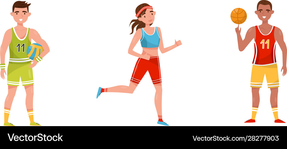 People performing various sports activities set Vector Image