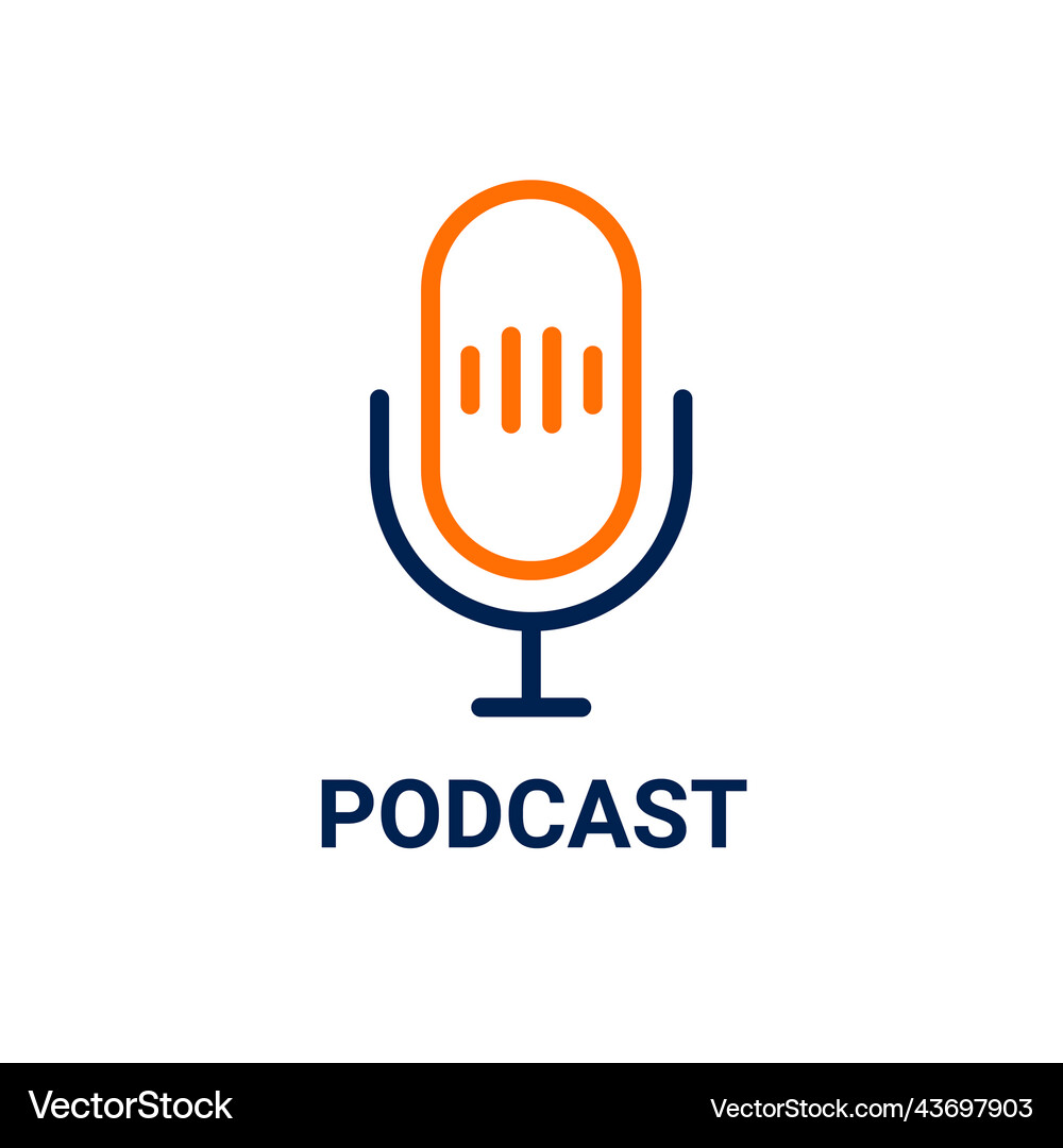 Podcast mic icon symbol logo microphone talk audio