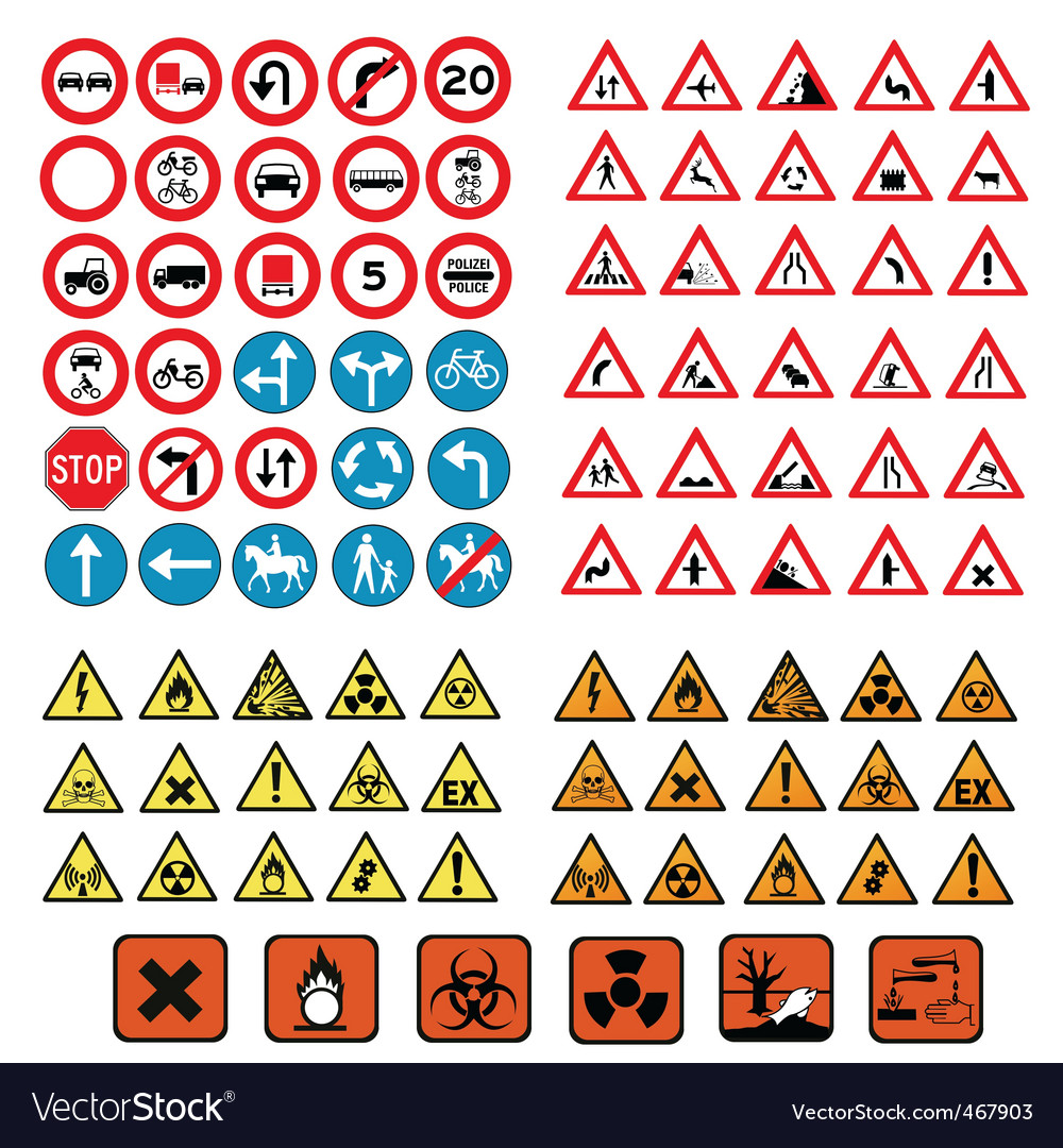 Road signs Royalty Free Vector Image - VectorStock