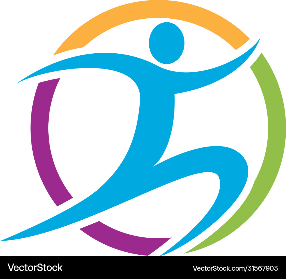 Run people healthy life logo Royalty Free Vector Image