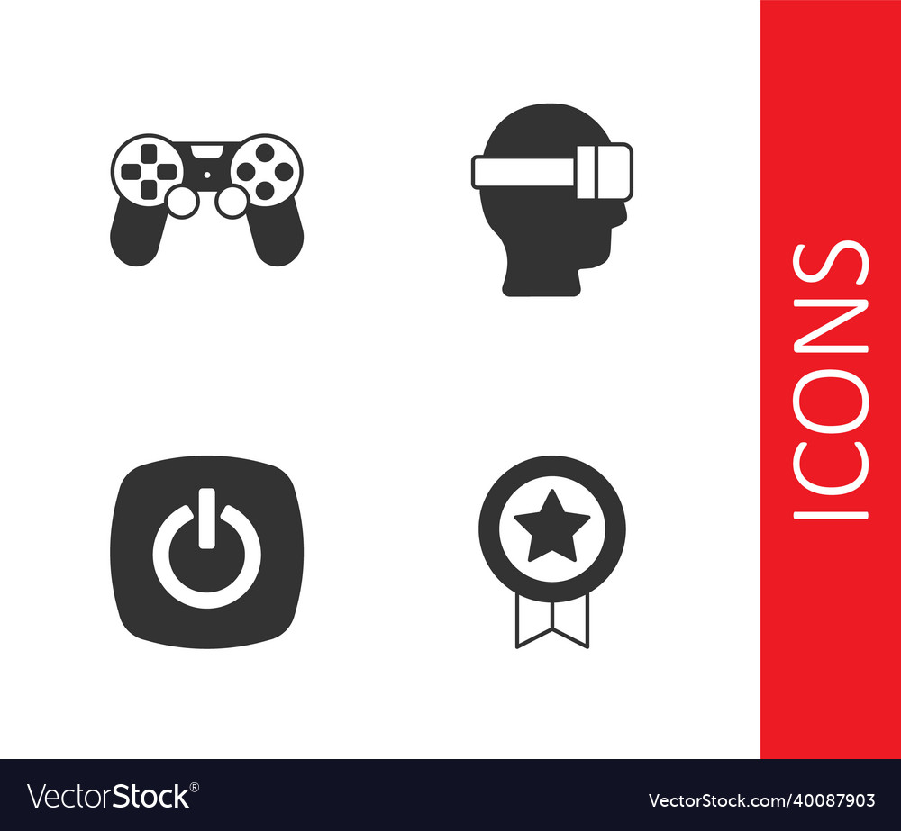 Set game rating with medal controller or joystick Vector Image