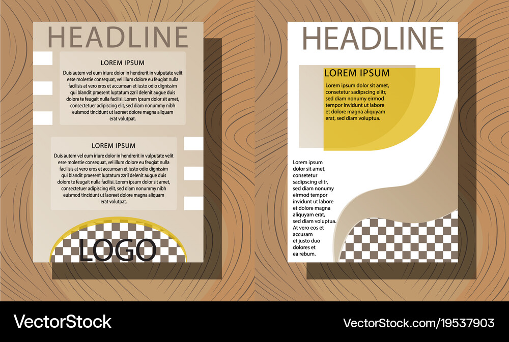 Set of brochure flyer design layout template size Vector Image