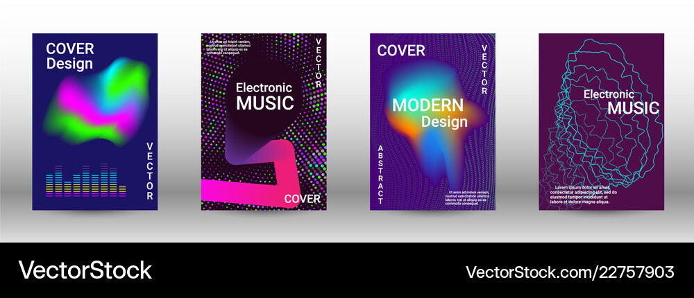 Set of modern abstract musical backgrounds Vector Image