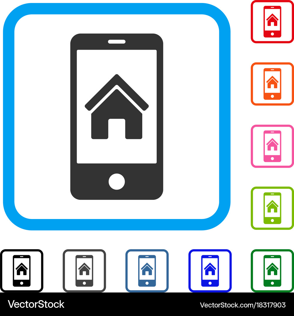 Smartphone homepage framed icon Royalty Free Vector Image