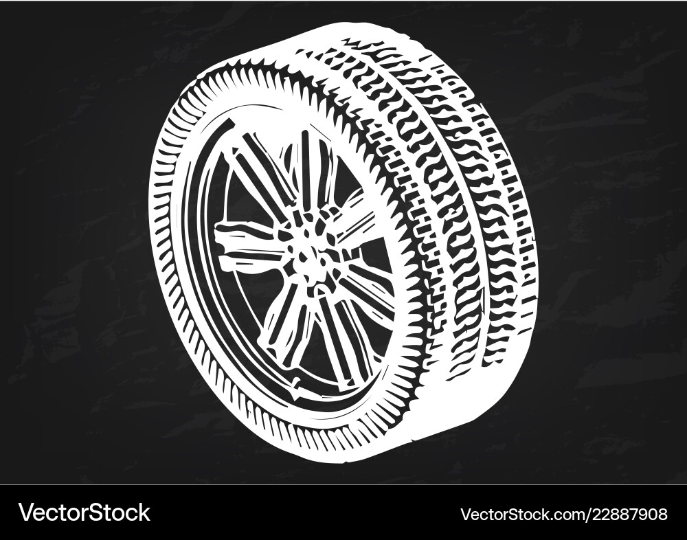 3d model of wheels on a black Royalty Free Vector Image
