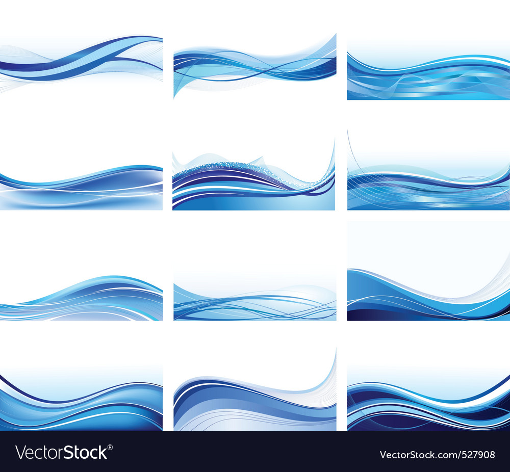 Abstract wave set Royalty Free Vector Image - VectorStock