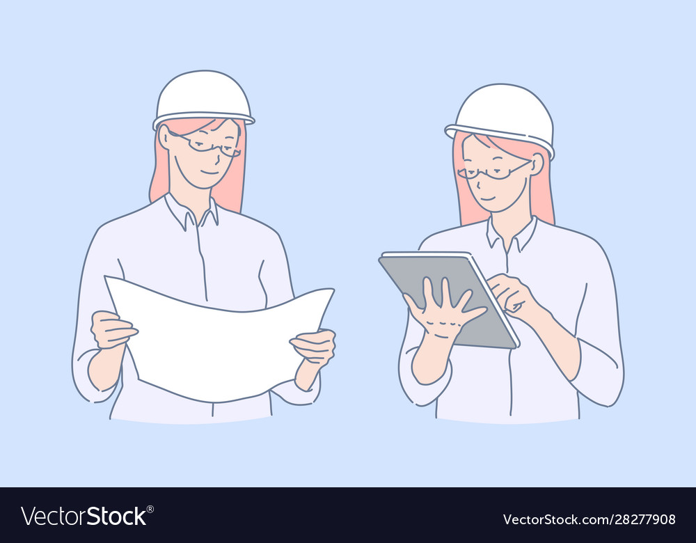 Architect designer engineer concept Royalty Free Vector