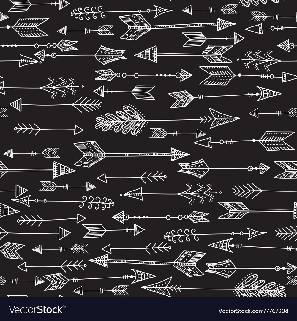 Arrows seamless pattern black Royalty Free Vector Image