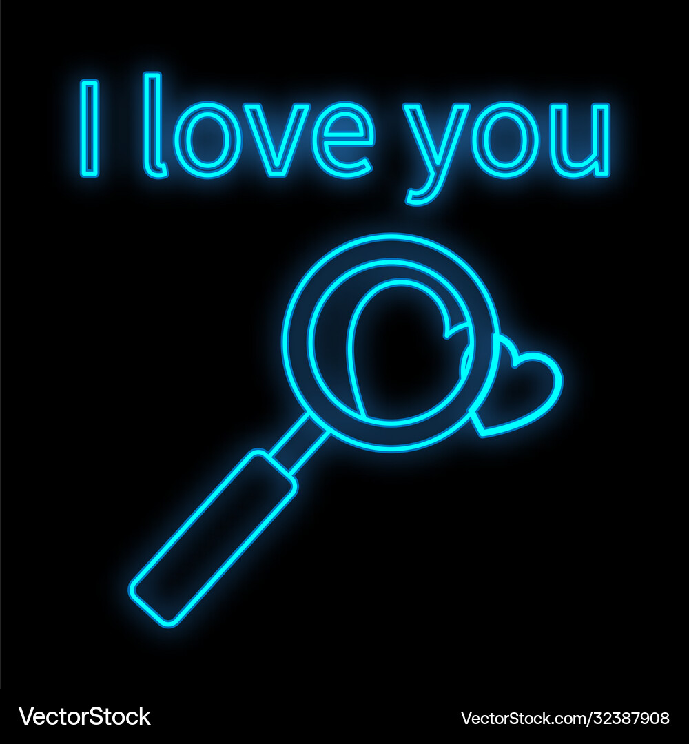 Bright luminous blue festive digital neon sign Vector Image