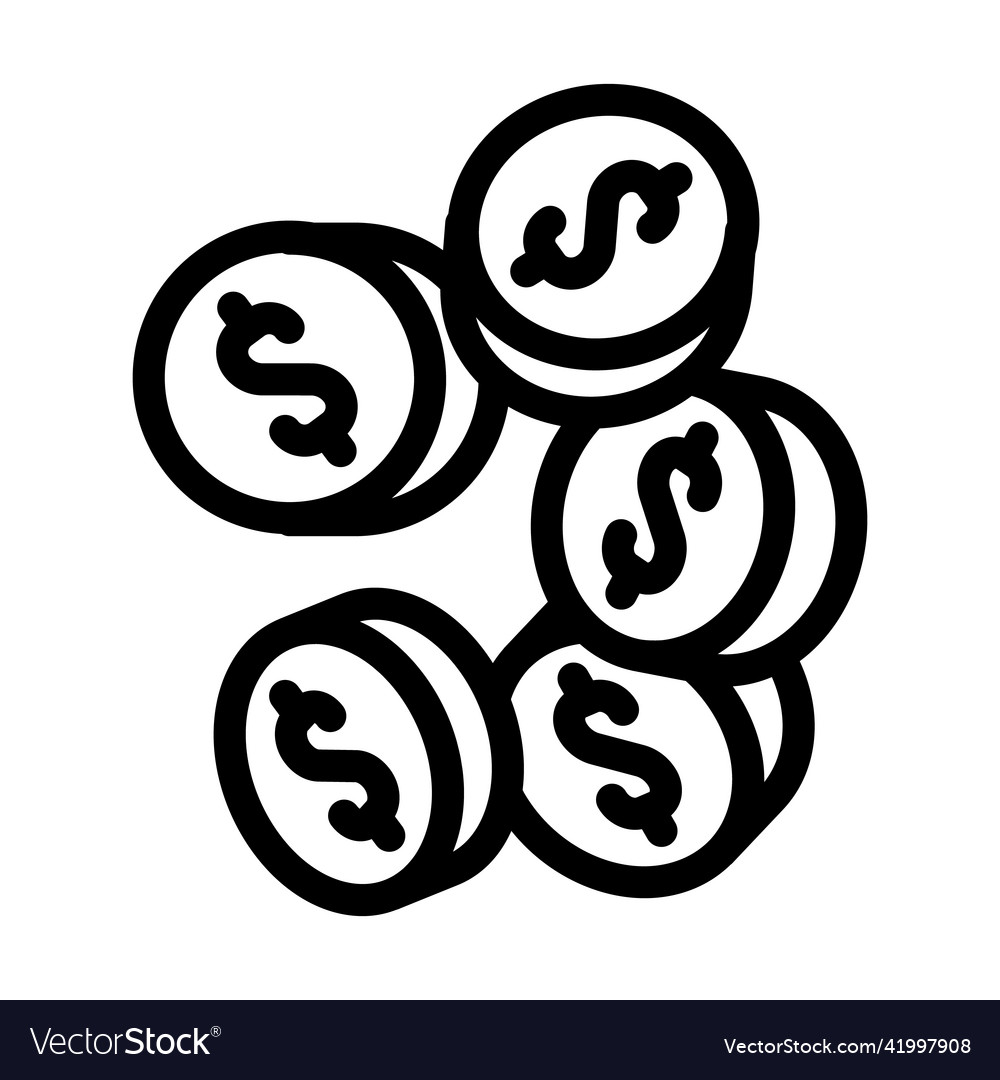 Coins money line icon Royalty Free Vector Image
