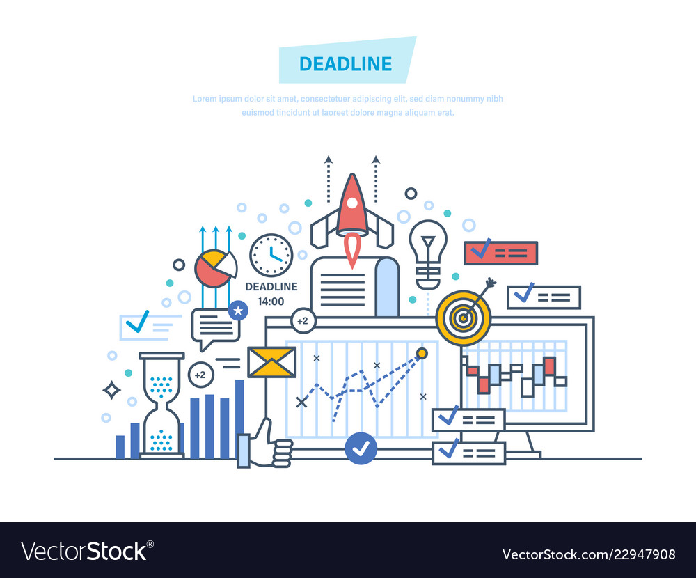 Deadline time management process control Vector Image