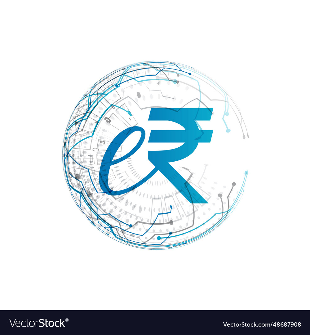Digital einr e-rupi currency technological Vector Image