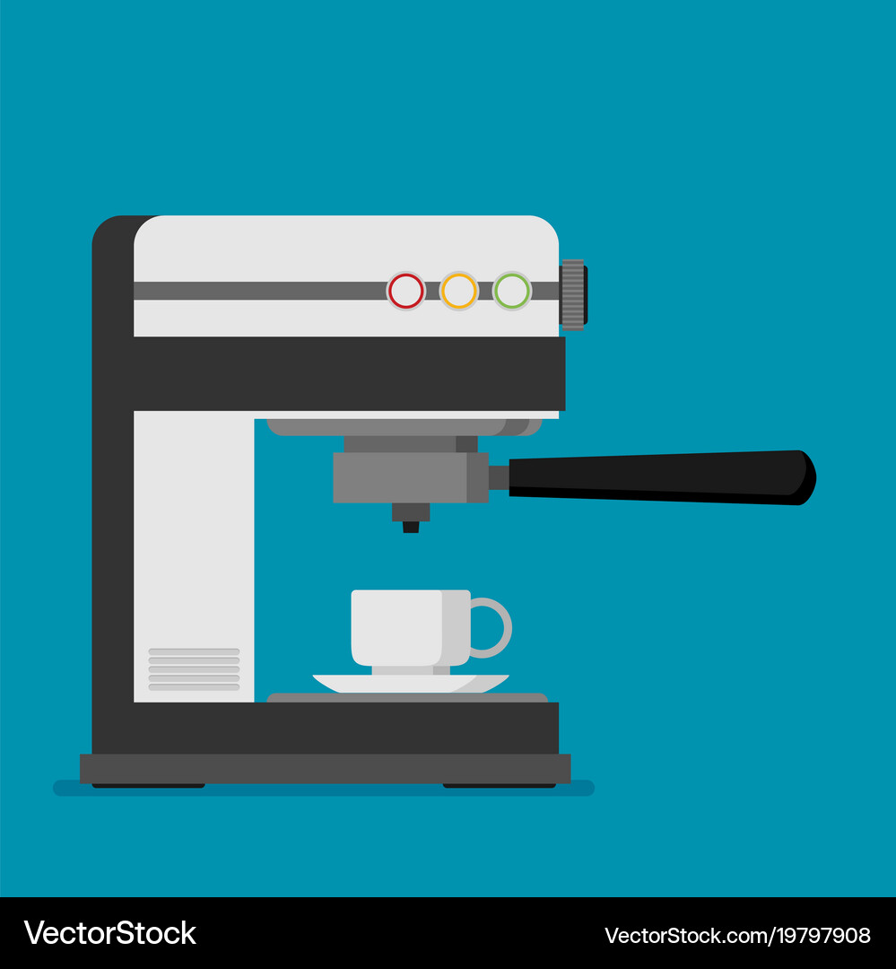 Flat coffee machine icon Royalty Free Vector Image