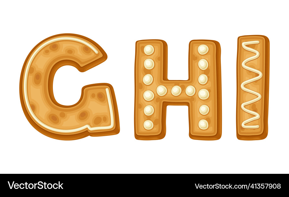 Ghi letters covered by icing sugar ginger Vector Image