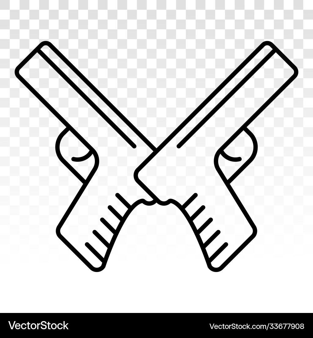 Handheld revolver gun pistol flat icon Royalty Free Vector
