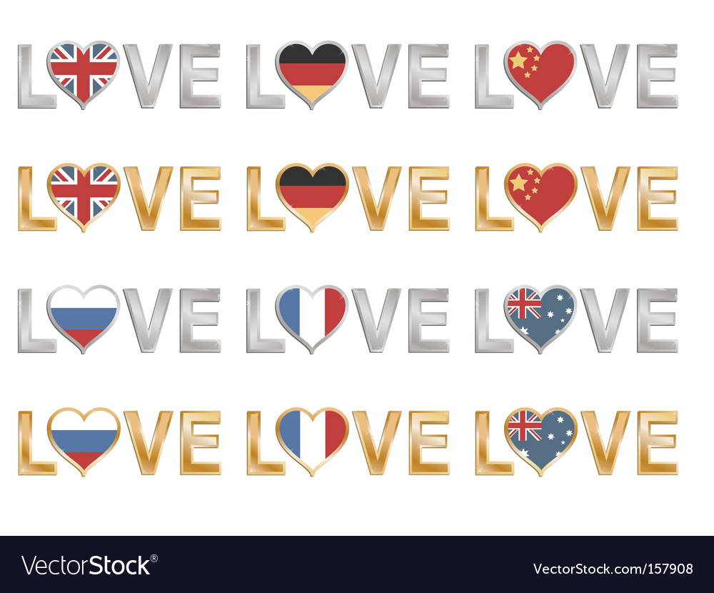 Love flags Royalty Free Vector Image - VectorStock