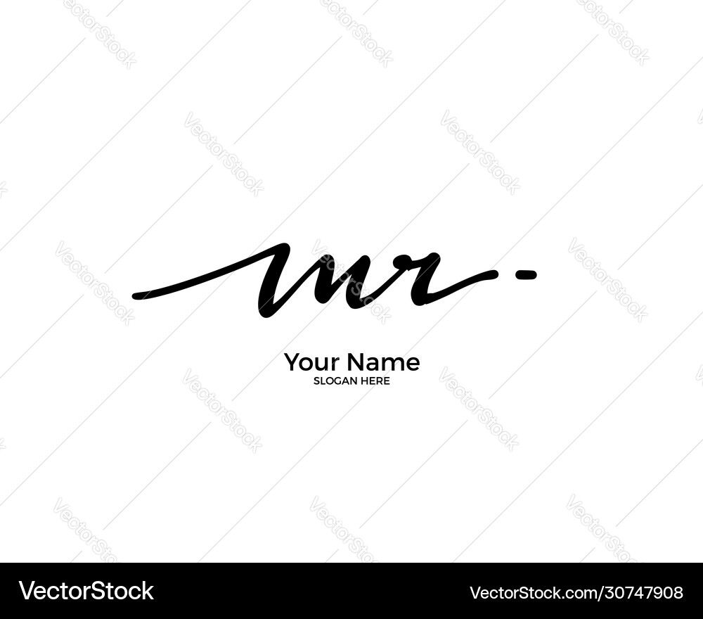 M r mr initial logo signature handwriting Vector Image