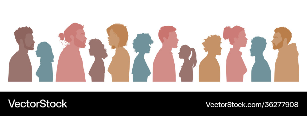 Multiracial multicultural diversity silhouettes Vector Image
