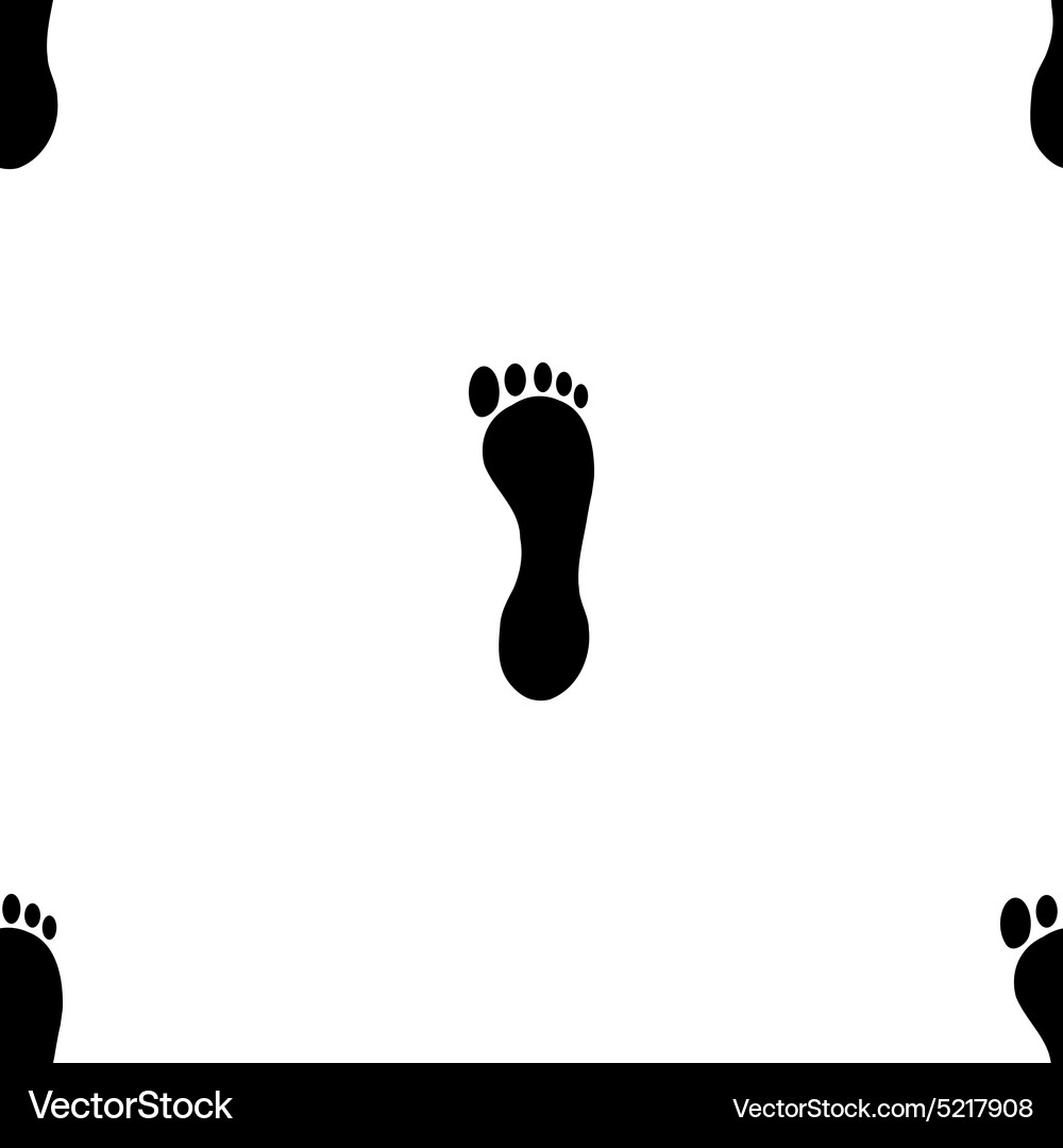 Pattern traces of human feet black and white Vector Image