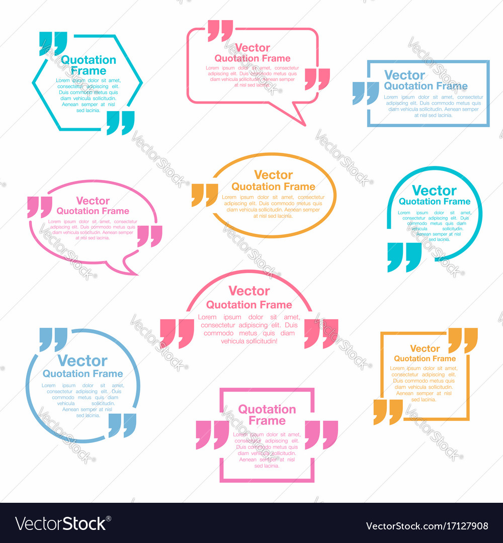 Quotation speech bubbles set Royalty Free Vector Image