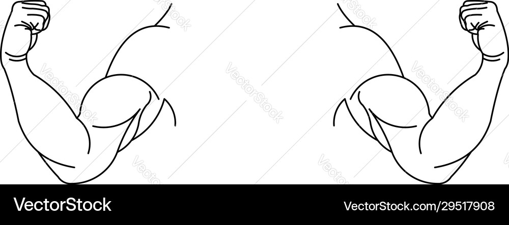 Strong muscular arms iconhand logo Royalty Free Vector Image