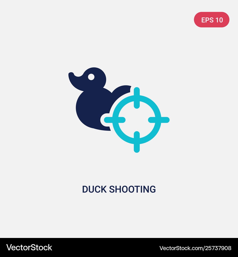 Two color duck shooting icon from entertainment Vector Image