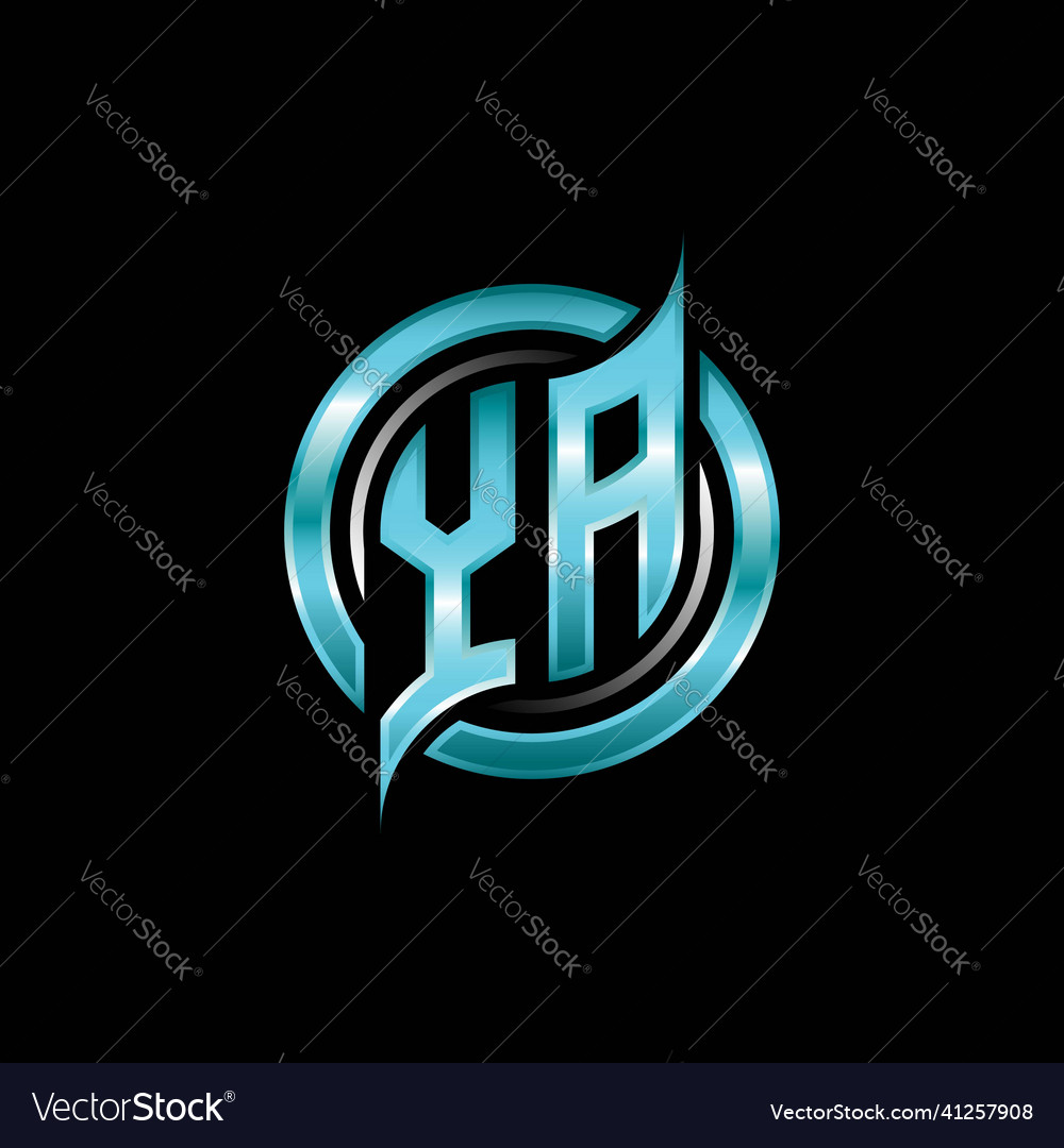 Ya initial monogram logo circle rounded Royalty Free Vector