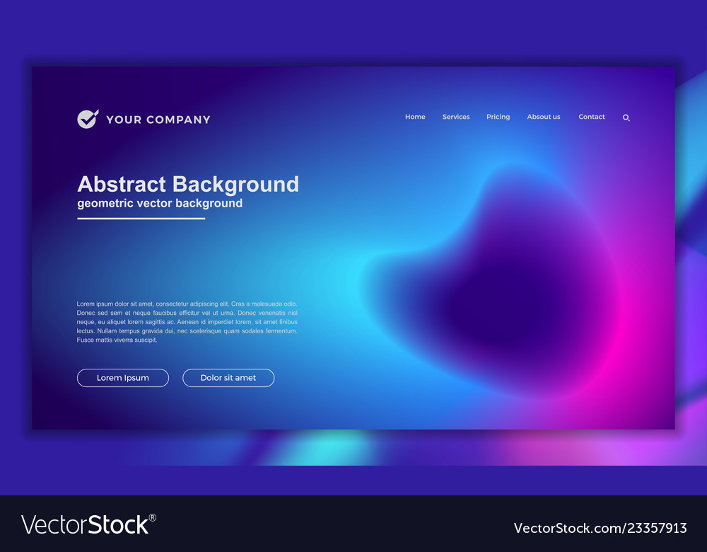 Abstract liquid background for your landing page Vector Image