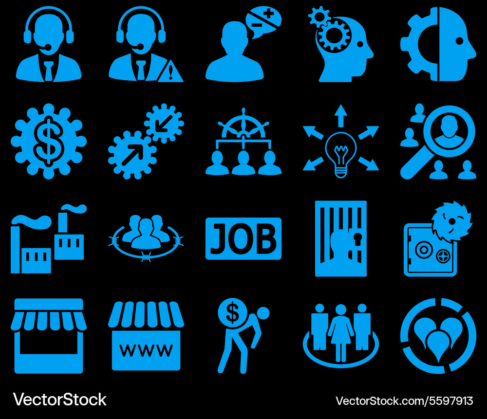 Business service management icons Royalty Free Vector Image