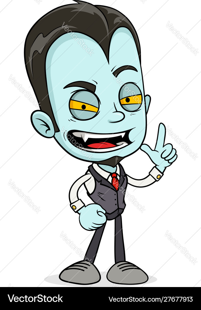 Cartoon funny scary vampire boy character Vector Image