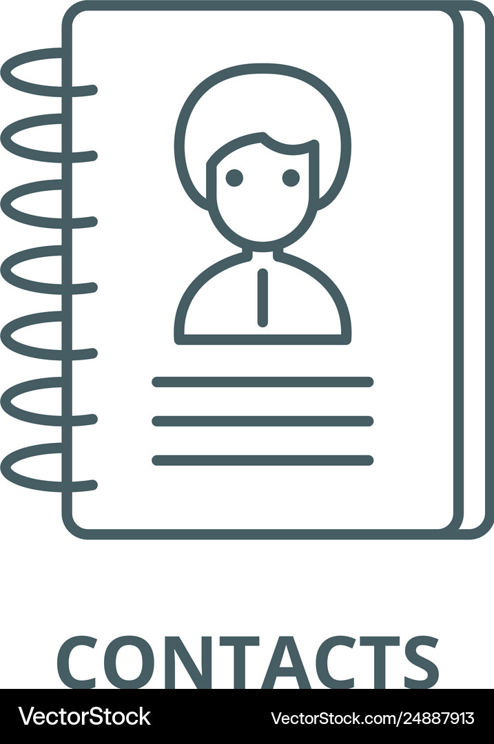 Contacts line icon outline sign Royalty Free Vector Image