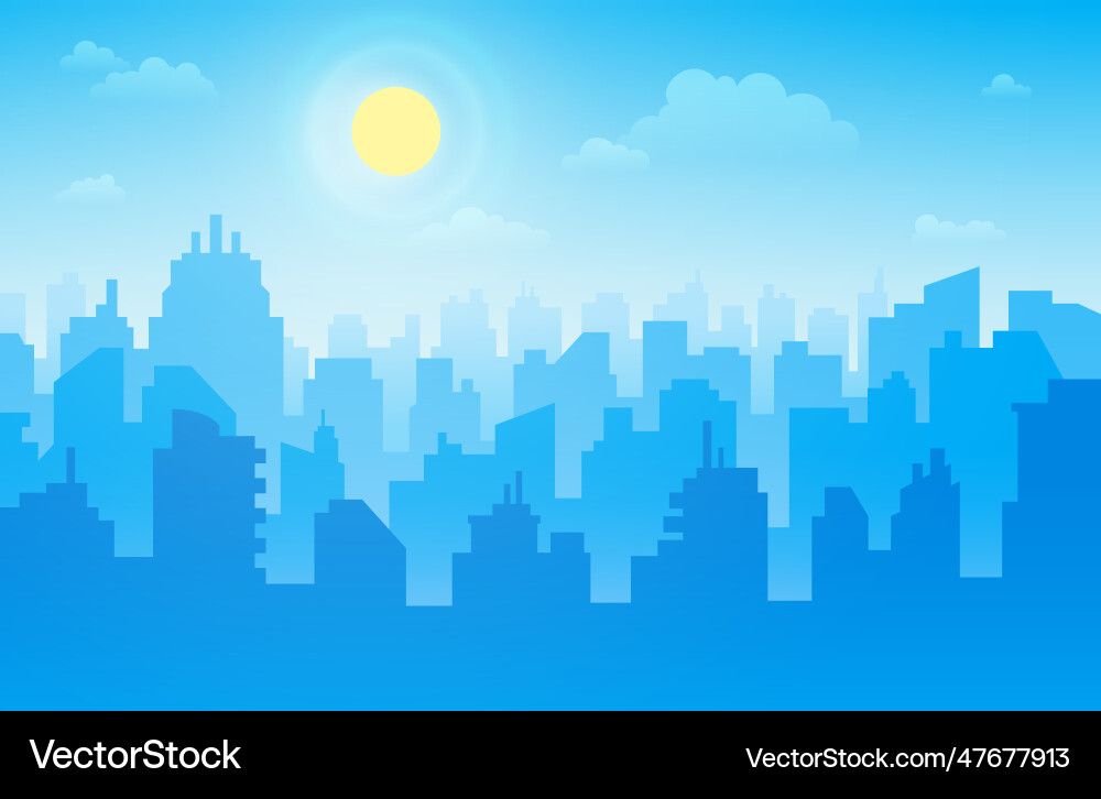 Daytime city view blue skyline metropolis Vector Image
