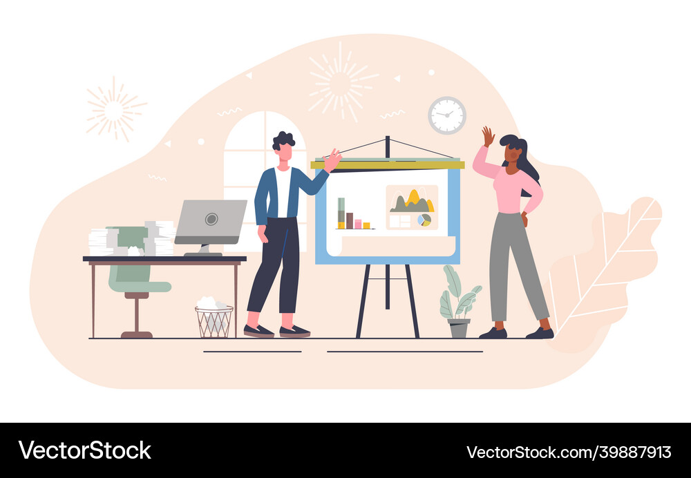 Female boss in office Royalty Free Vector Image