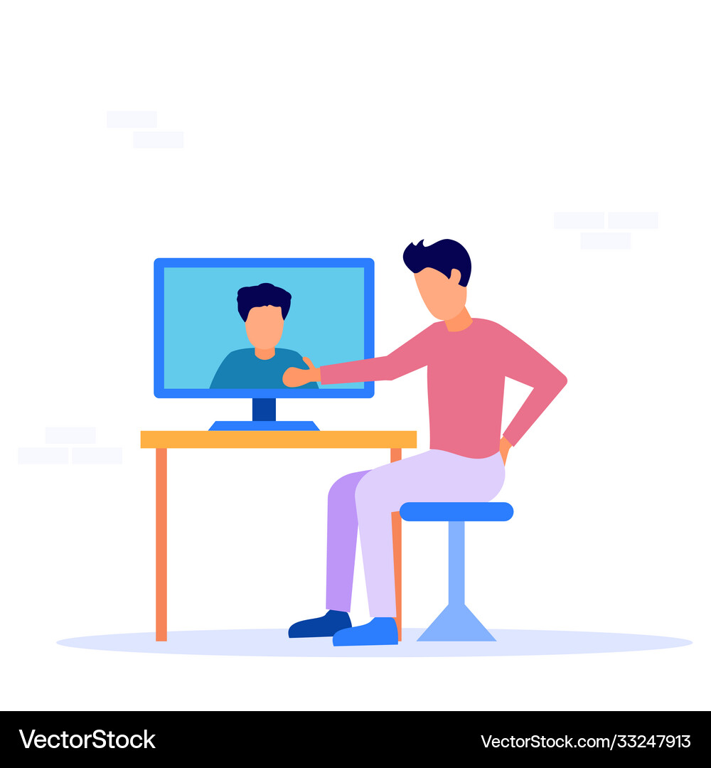 Graphic cartoon character long distance Royalty Free Vector