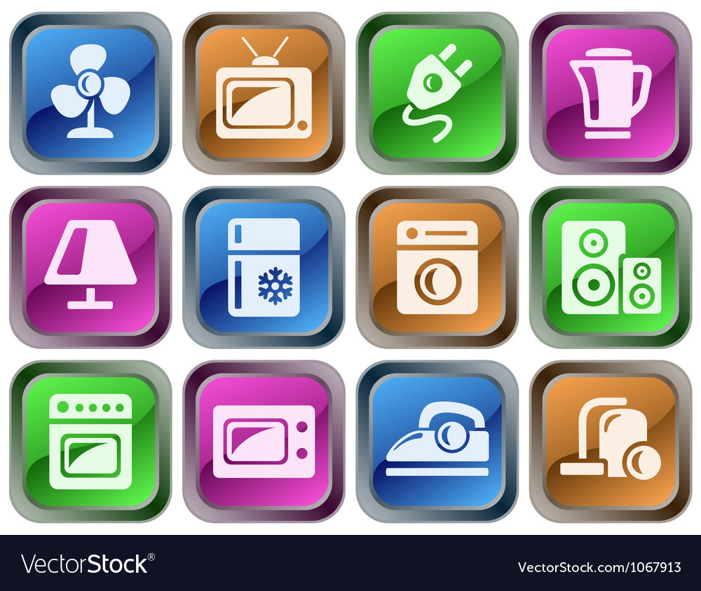 Home electronics buttons Royalty Free Vector Image