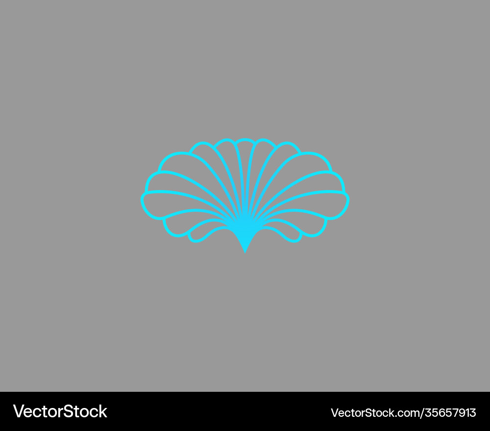 Linear flower shell logo design seafood spa beach Vector Image