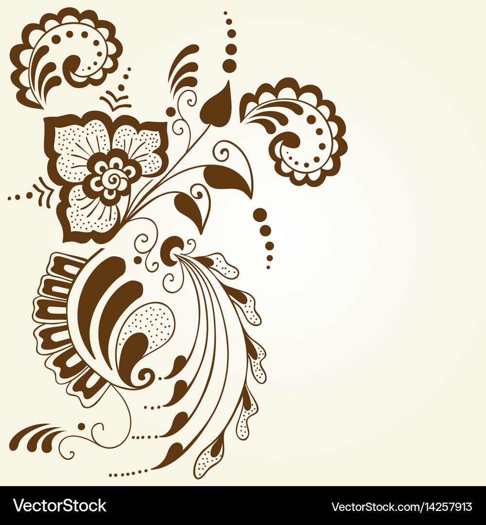 Mehndi ornament traditional Royalty Free Vector Image