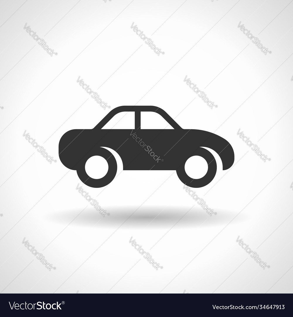 Monochromatic car icon with hovering effect Vector Image