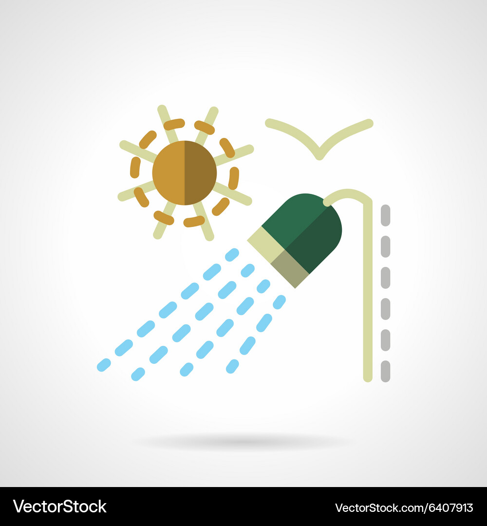 Outdoor shower flat color icon Royalty Free Vector Image