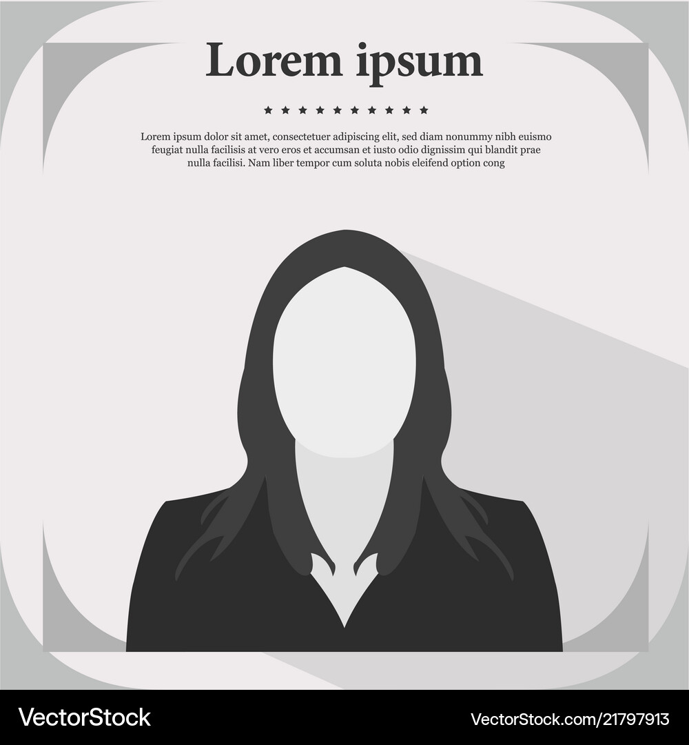 Professional profile icon female portrait flat de Vector Image
